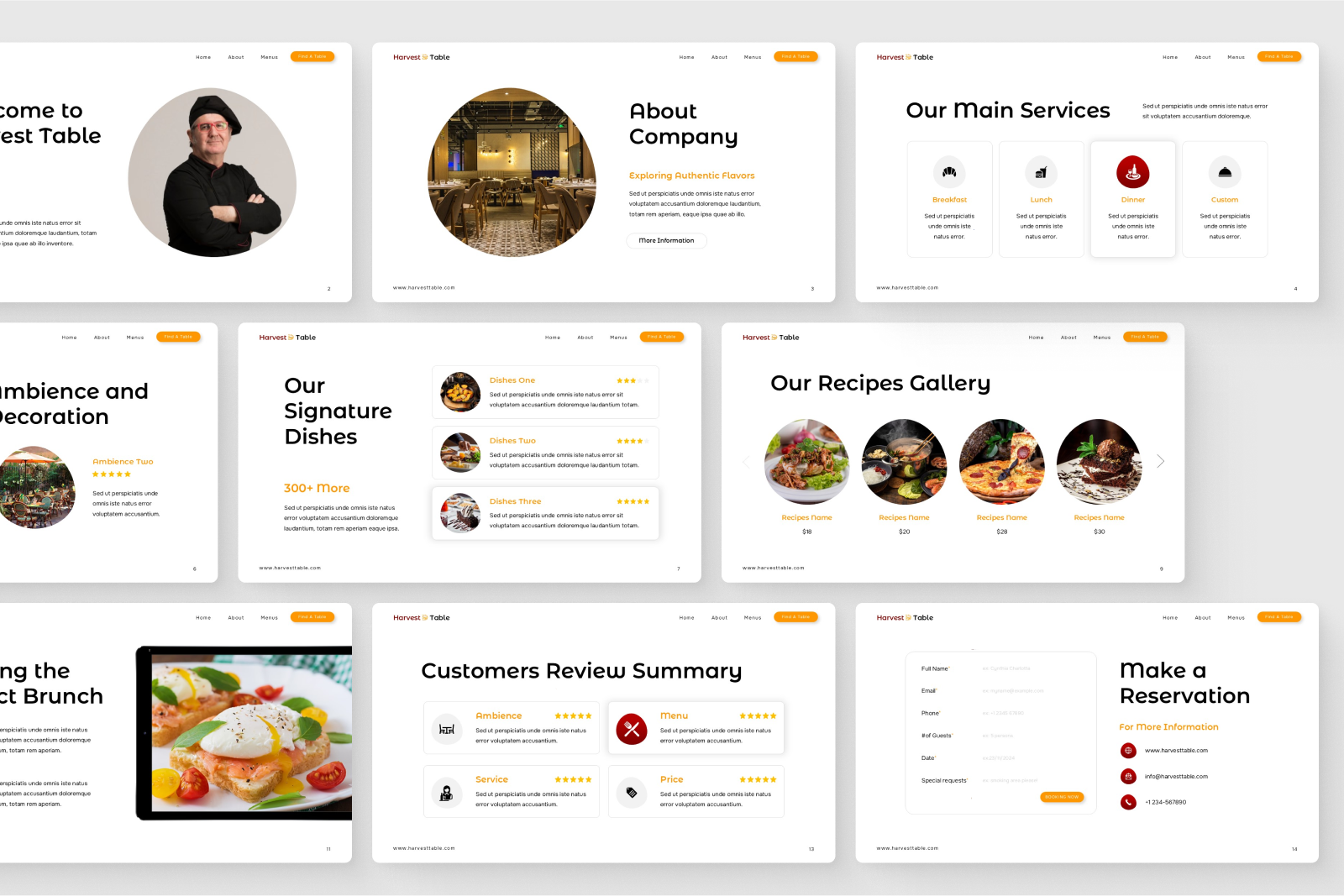 Harvest Table - Food & Restaurant GoogleSlide Presentation ...
