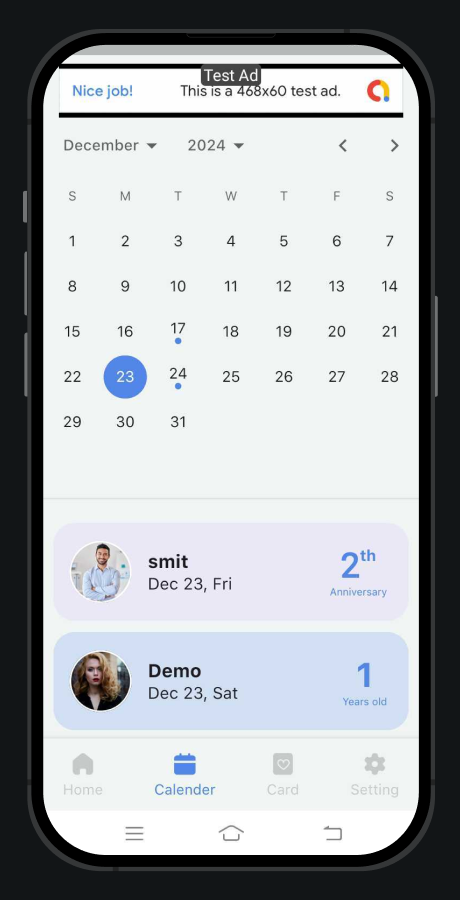 Birthday Reminder Flutter App | Admob Ads by VocsyInfotech | CodeCanyon