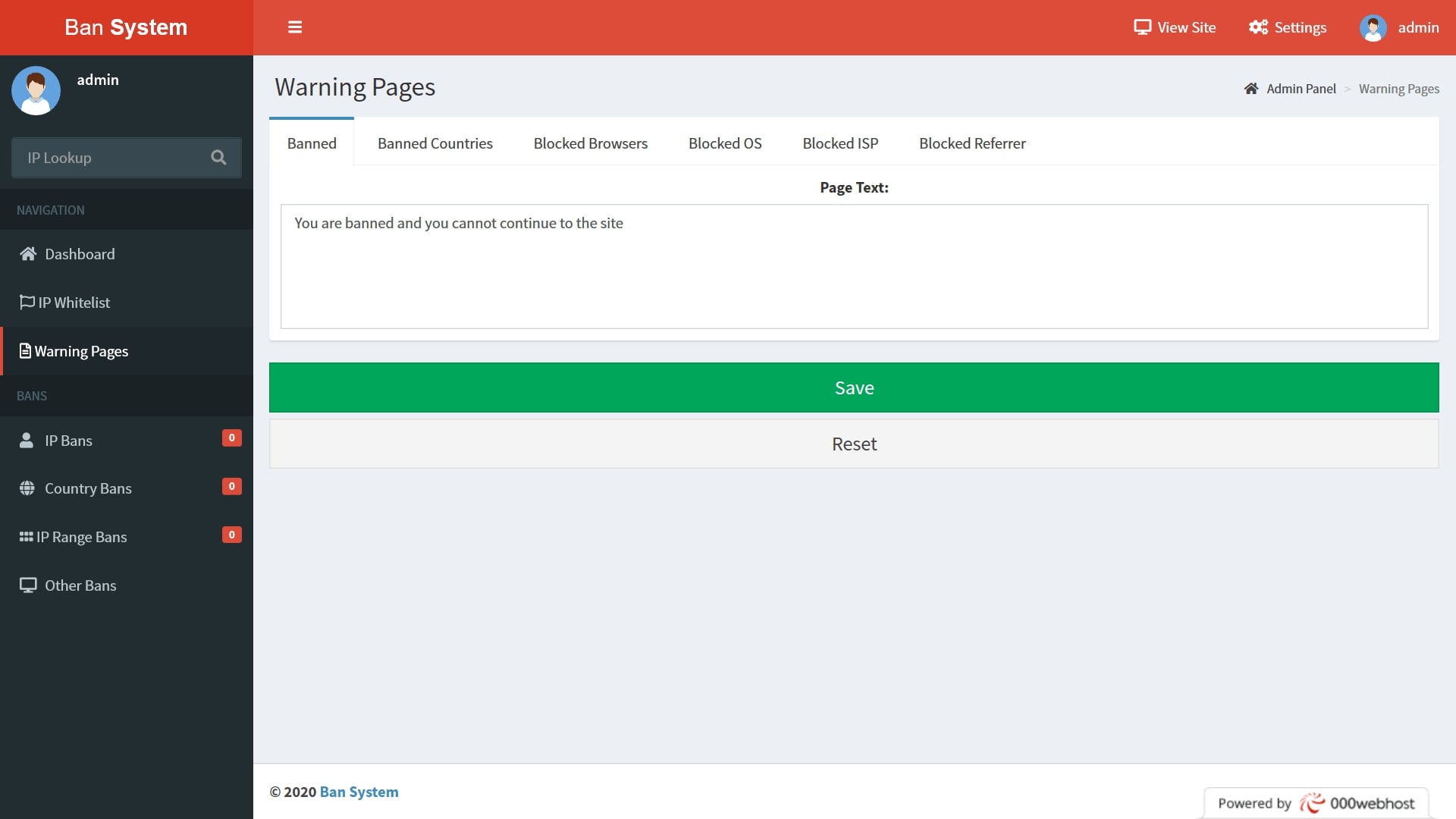 Ban System - Block Unwanted Visitors by Antonov_WEB | CodeCanyon