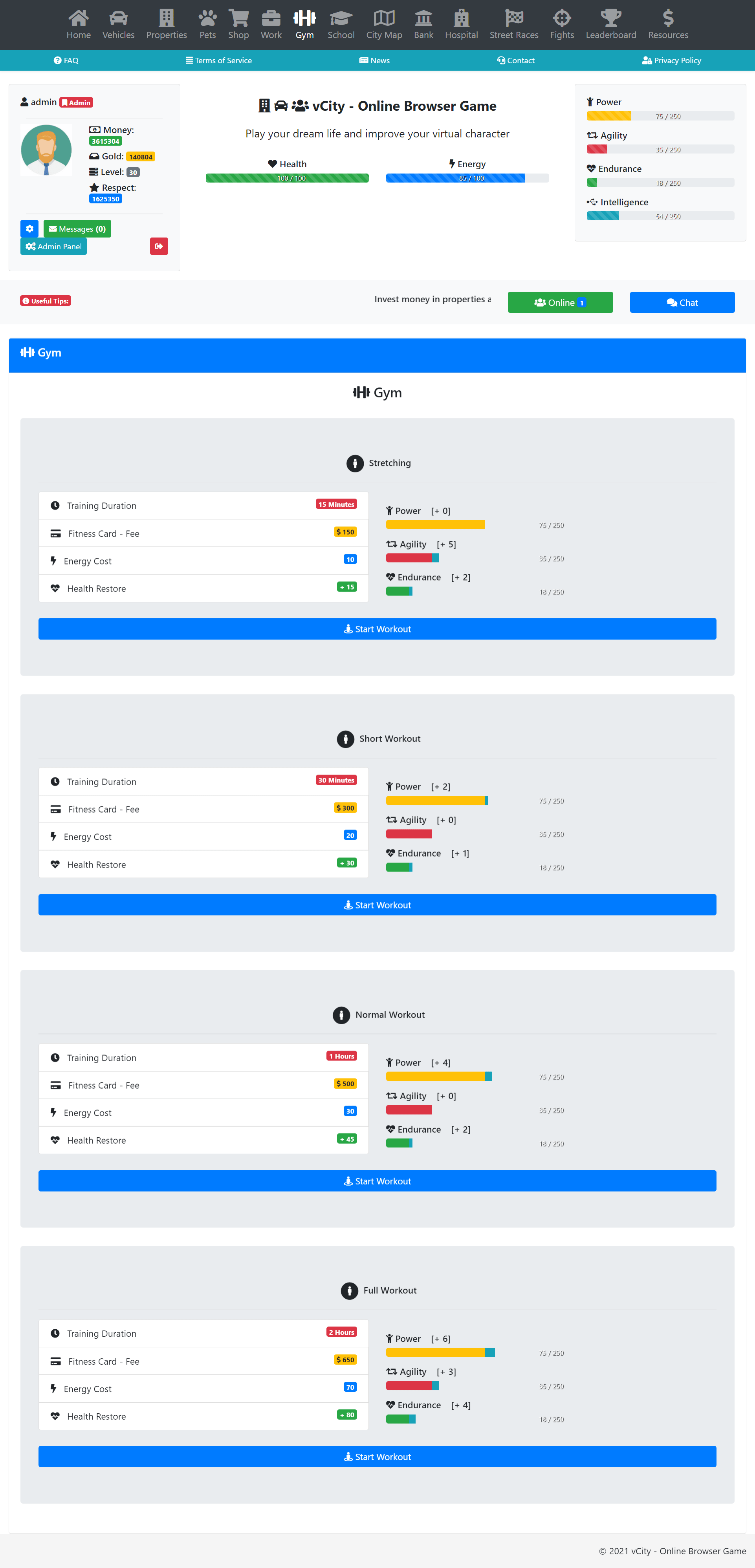 vCity - Online Browser Game by Antonov_WEB | CodeCanyon