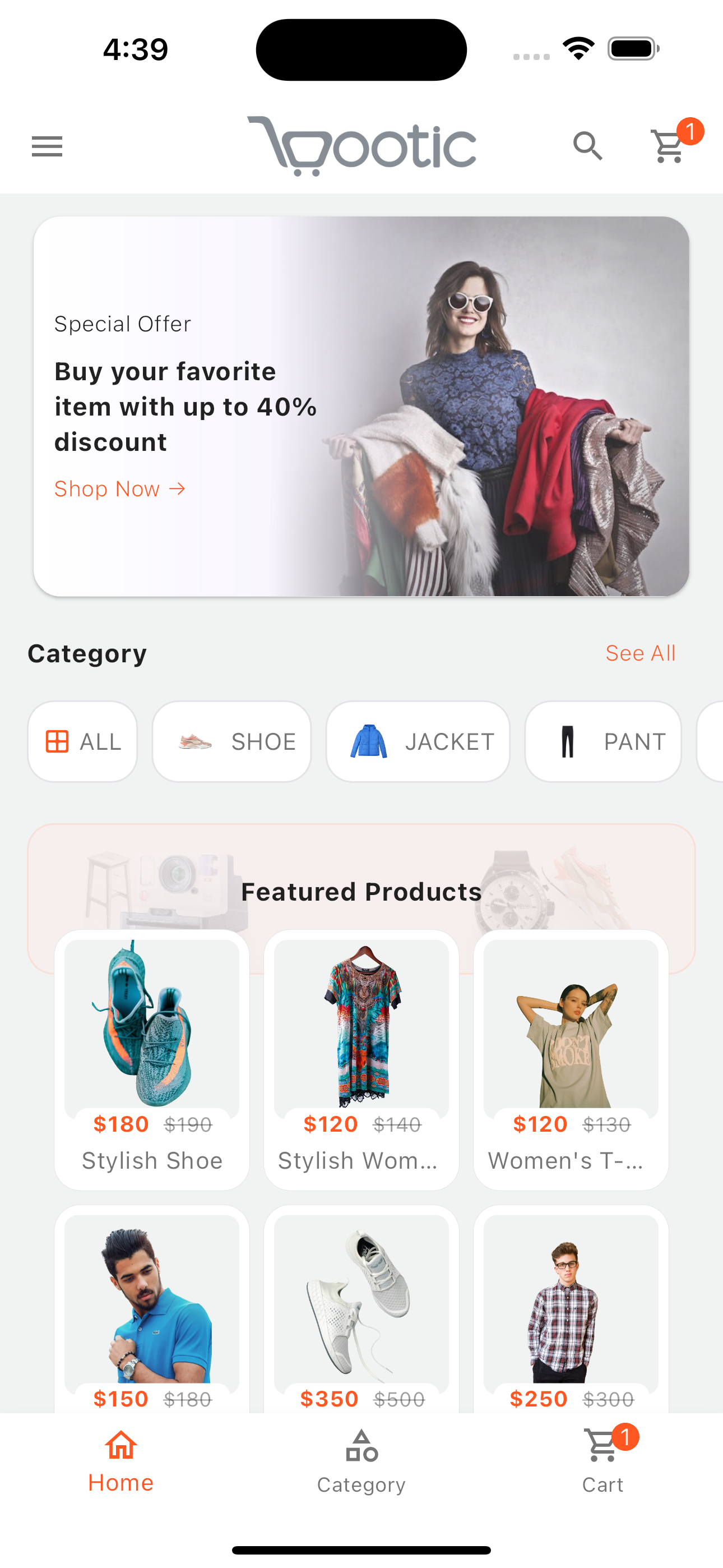 Multi Platform Bootic eCommerce Flutter app with Admin Panel for iOS & Android by W3Engineers
