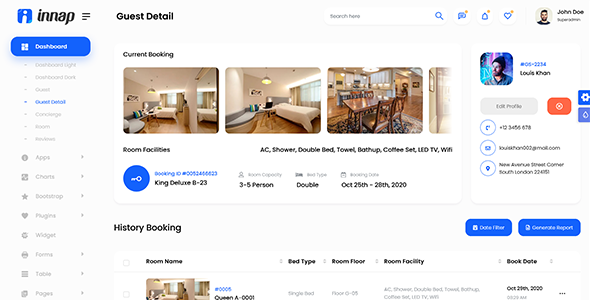 Innap - React (Vite) Hotel Admin Dashboard & Template by DexignZone
