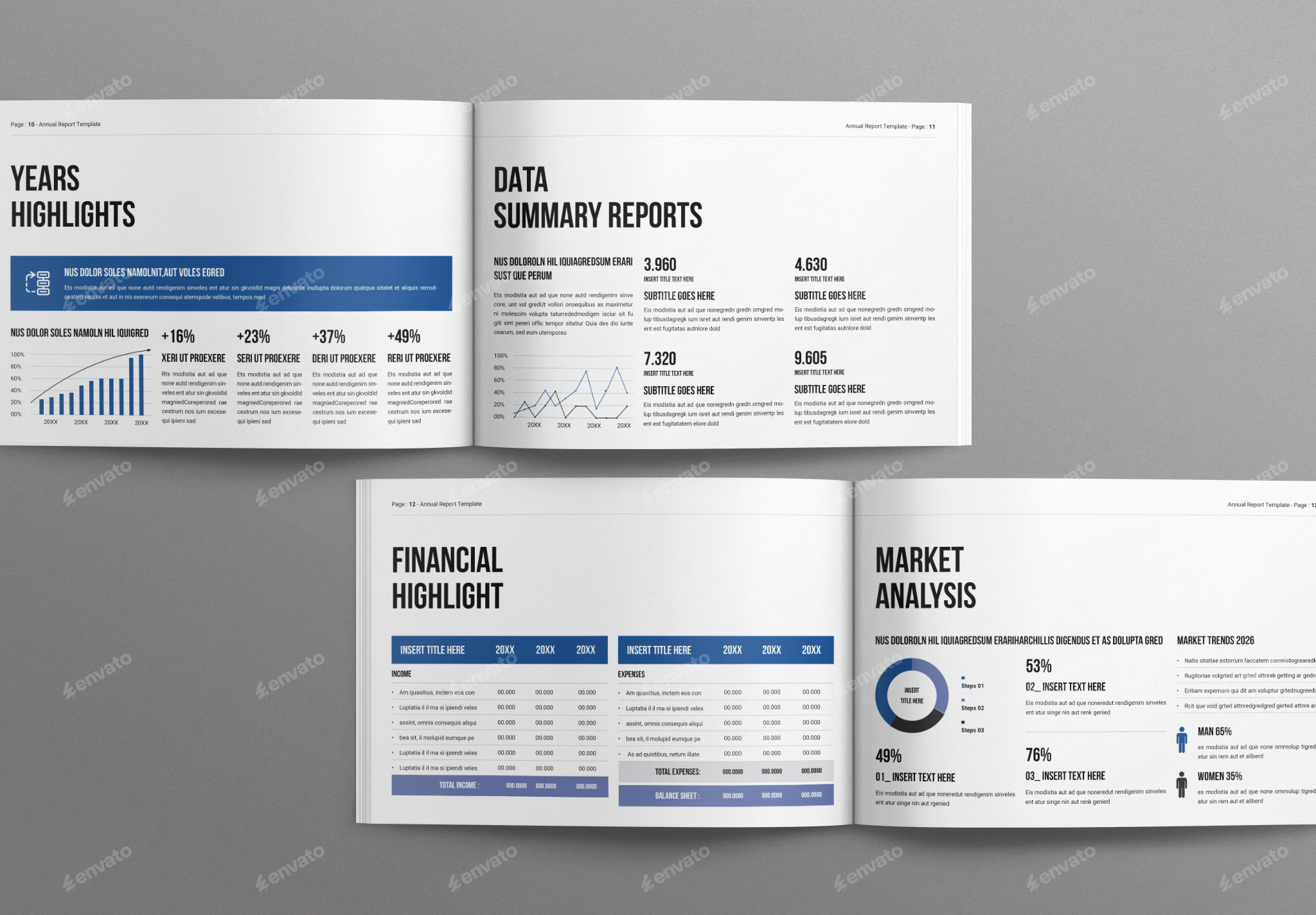 Annual Report Template Landscape, Print Templates | GraphicRiver