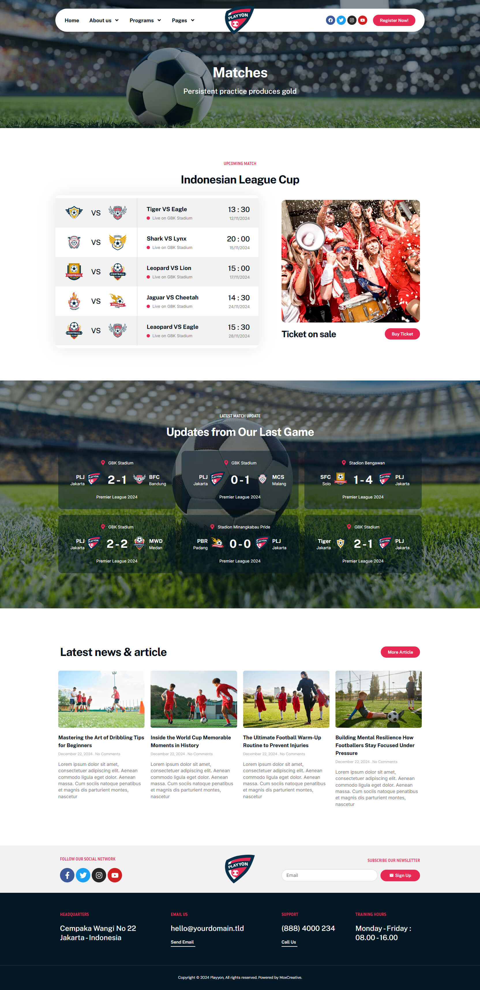 Playyon - Football Team & Sports Academy Elementor Pro Template Kit by ...