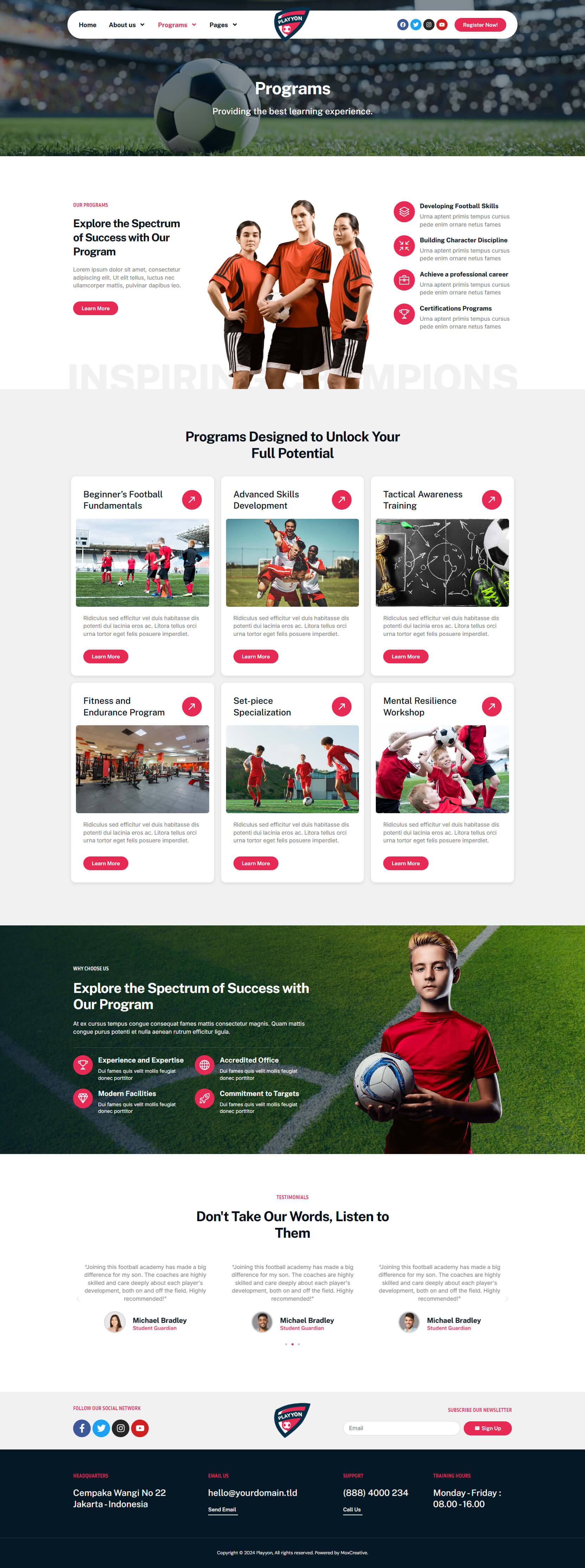 Playyon - Football Team & Sports Academy Elementor Pro Template Kit by ...