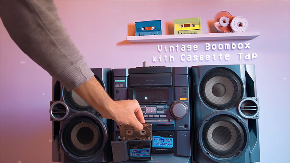 Vintage Boombox with Cassette Tape, After Effects Project Files | VideoHive