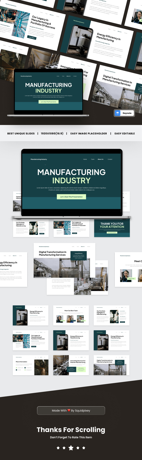 Manufacturing Industry Google Slides, Presentation Templates | GraphicRiver