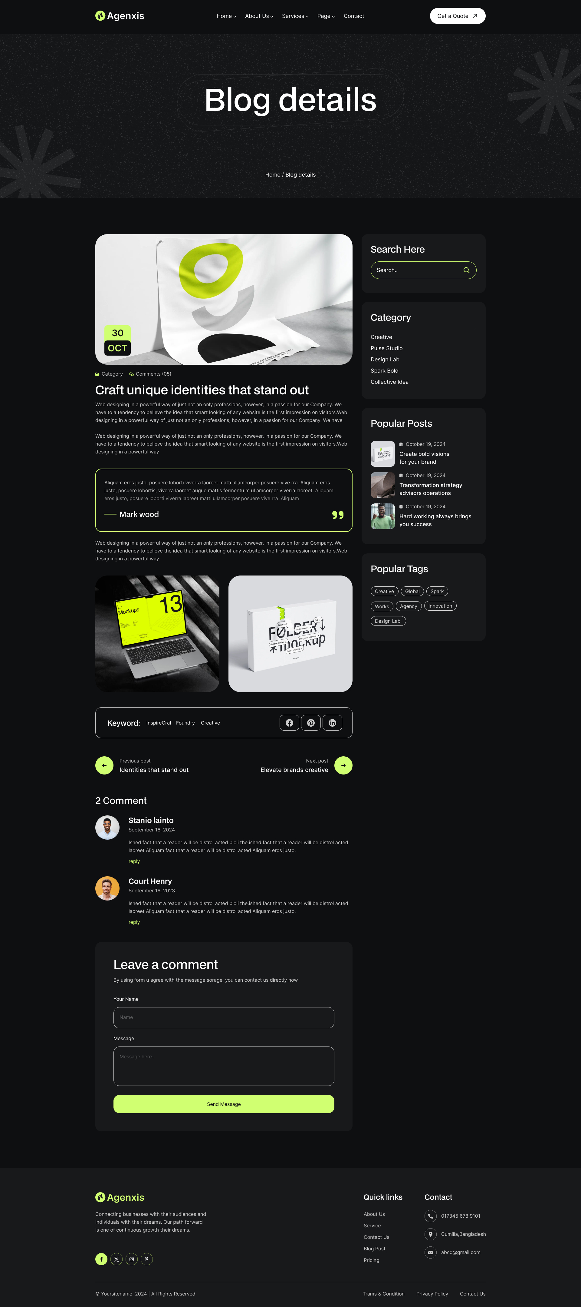 Agenxis - Creative Agency Figma Template by wprealizer | ThemeForest