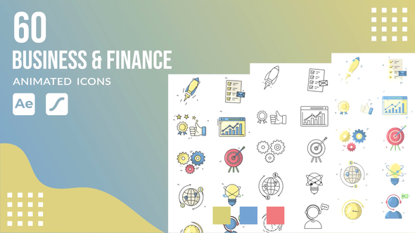 60 Business & Finance Animated Icons | After Effects Template & Lottie ...
