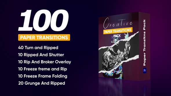 Creative Paper Transitions Pack || Premiere Pro, Premiere Pro Templates