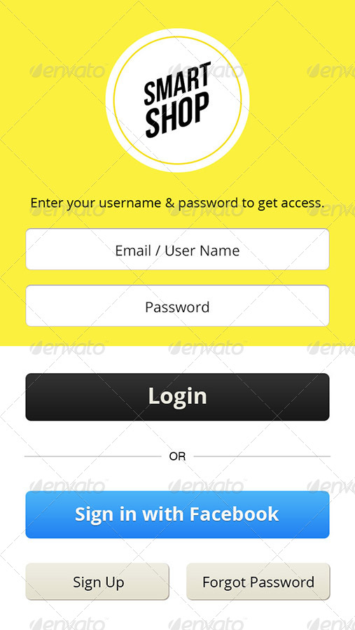 Smart Shop E-commerce Retina Mobile Ui , Web Elements | GraphicRiver