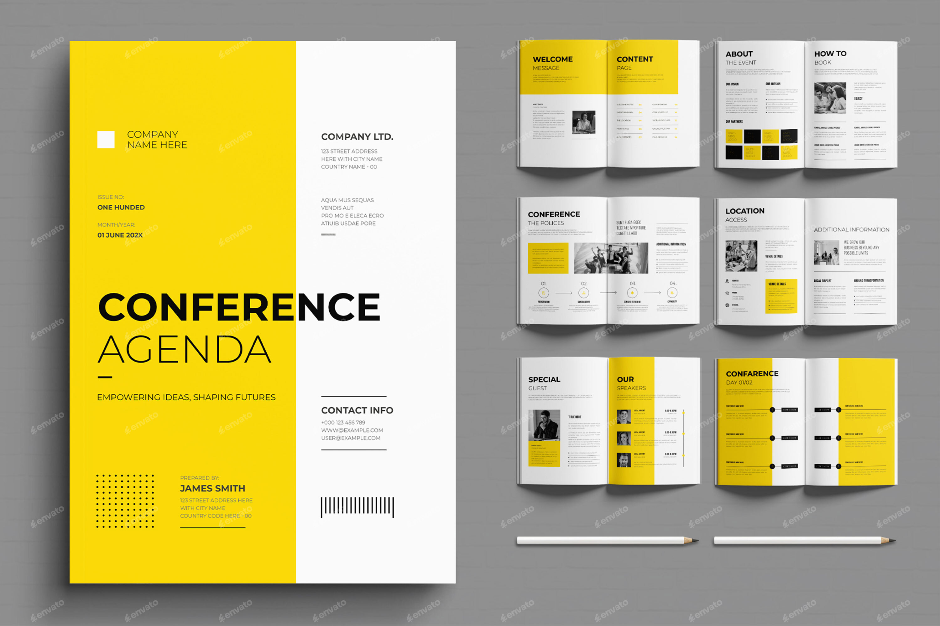 Conference Agenda Template, Print Templates | GraphicRiver