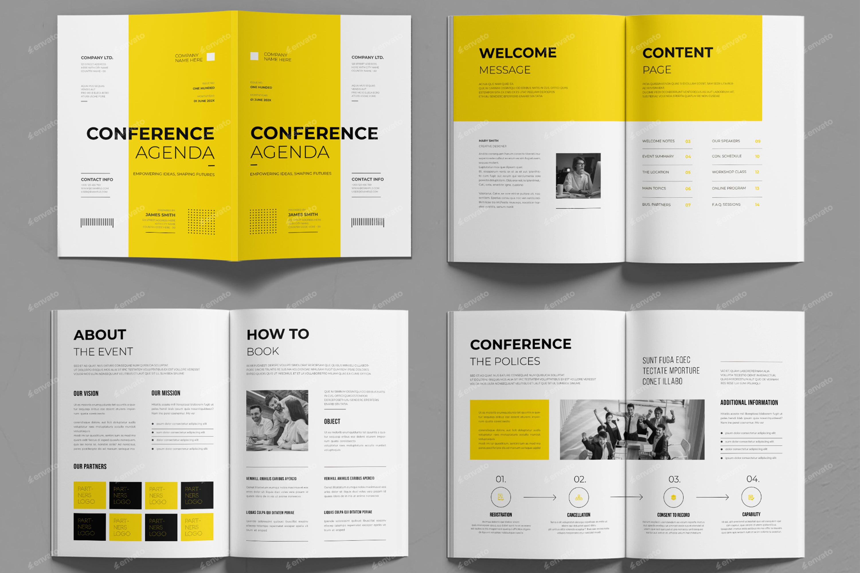 Conference Agenda Template, Print Templates | GraphicRiver