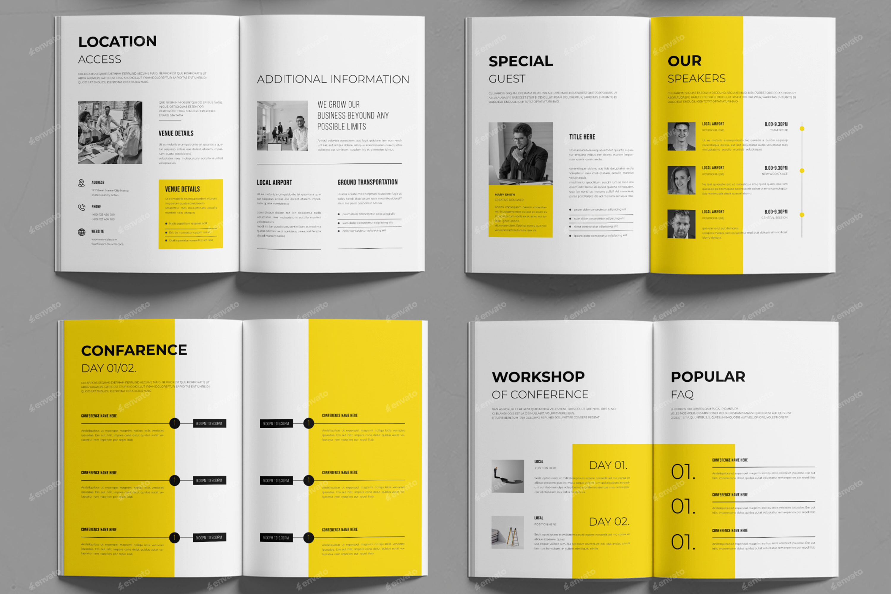 Conference Agenda Template, Print Templates | GraphicRiver