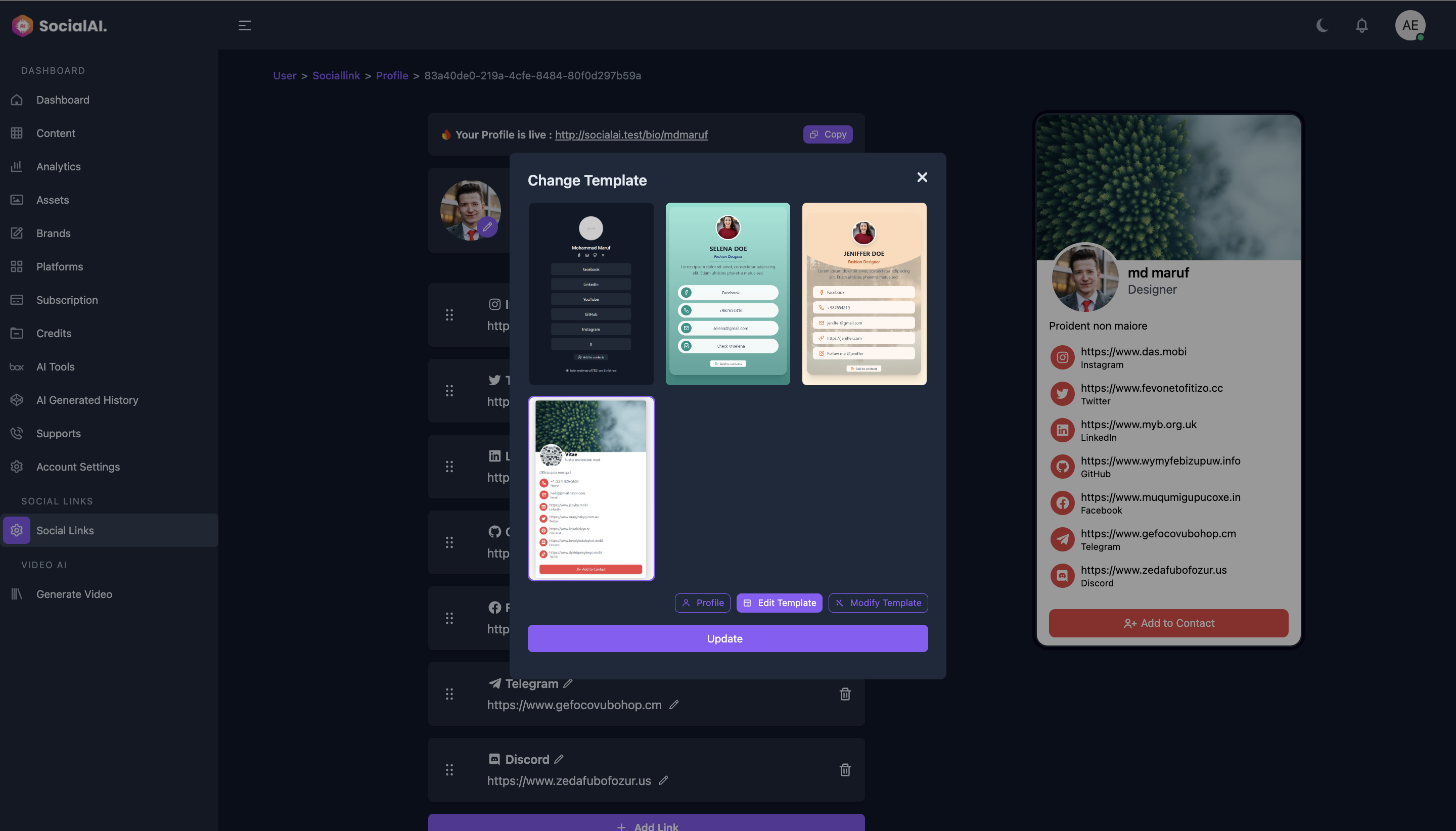 SocialLink - Biolink VCard Module For SocialAI by TheDevStation ...