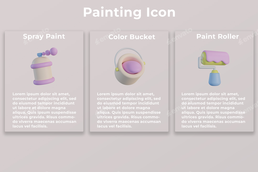3D Painting Icon Set, Graphics | GraphicRiver