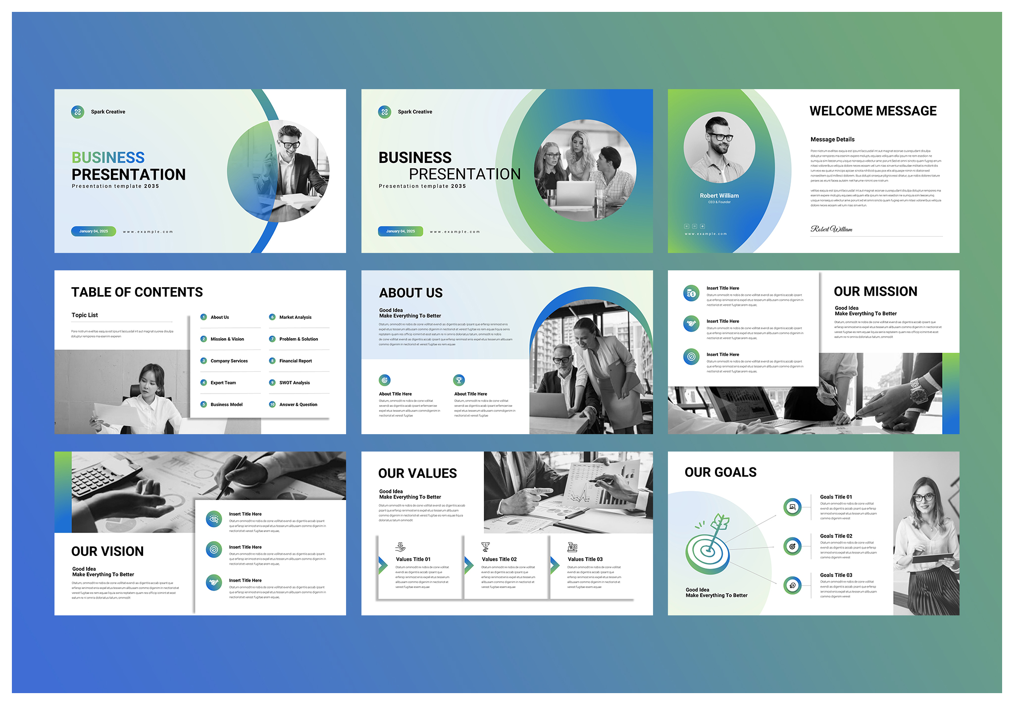 Business Presentation Template Google Slide, Presentation Templates