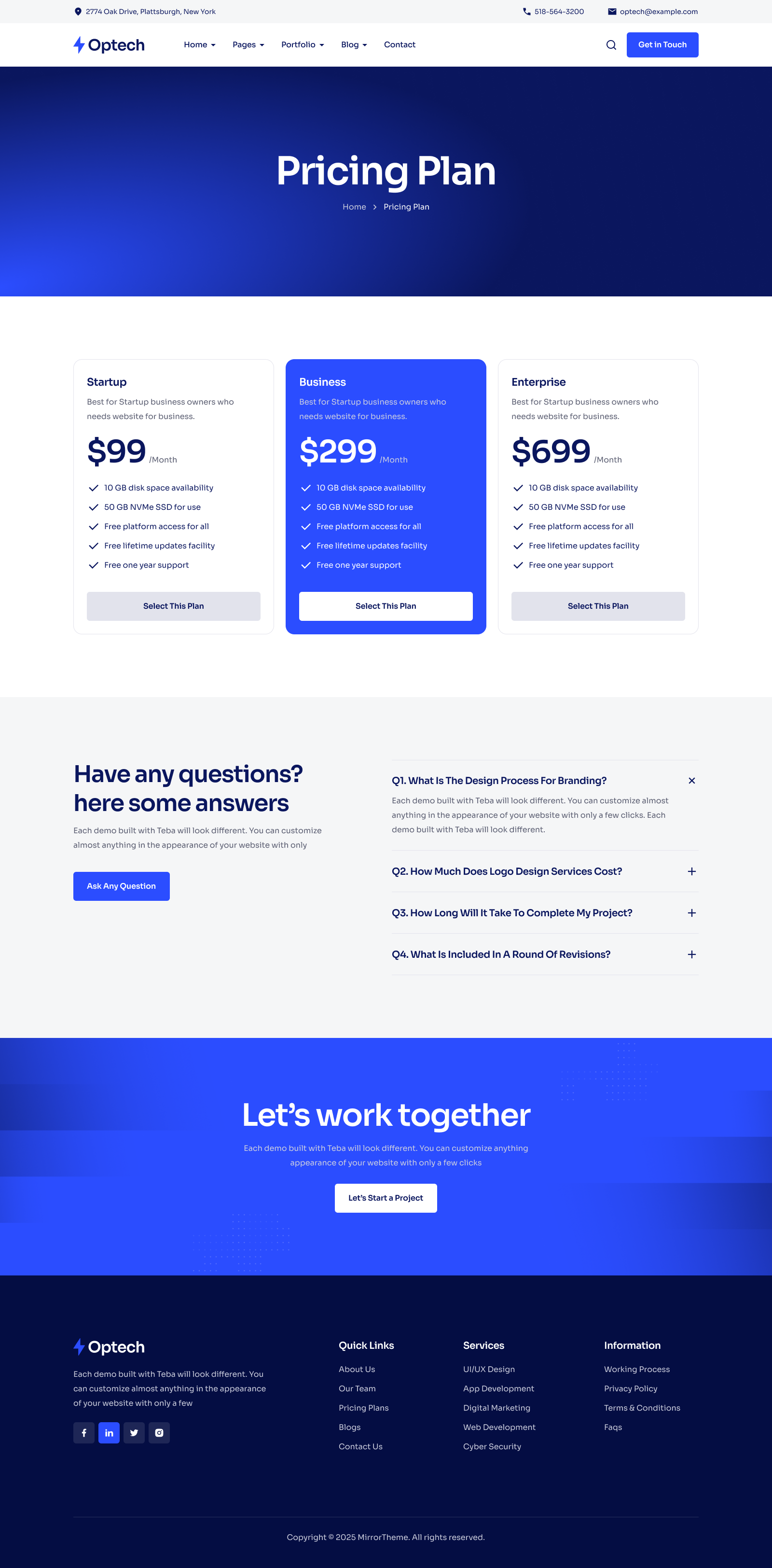 Optech - IT Solutions & Technology Figma Template by MirrorTheme ...