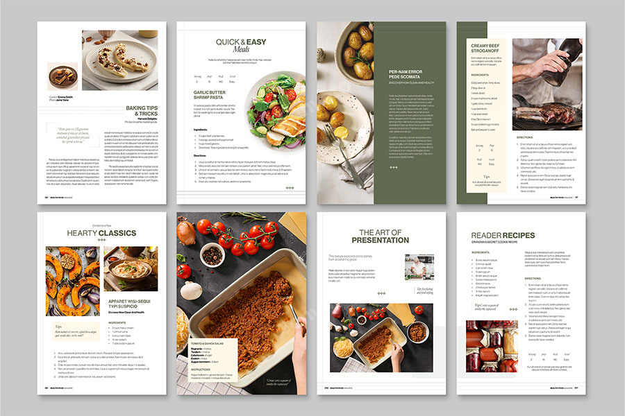 Digital Cookbook Magazine Template, Print Templates | GraphicRiver