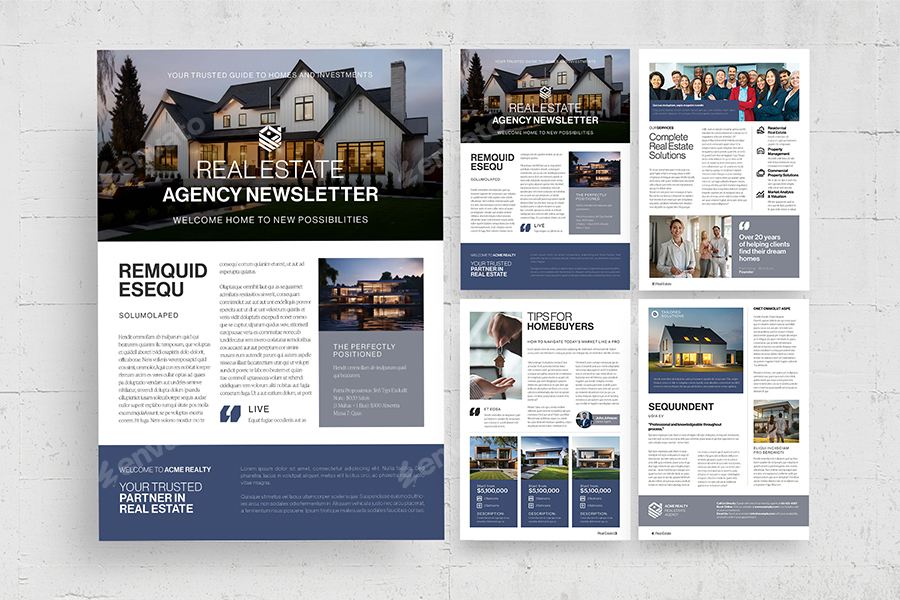 Real Estate Newsletter, Print Templates | GraphicRiver