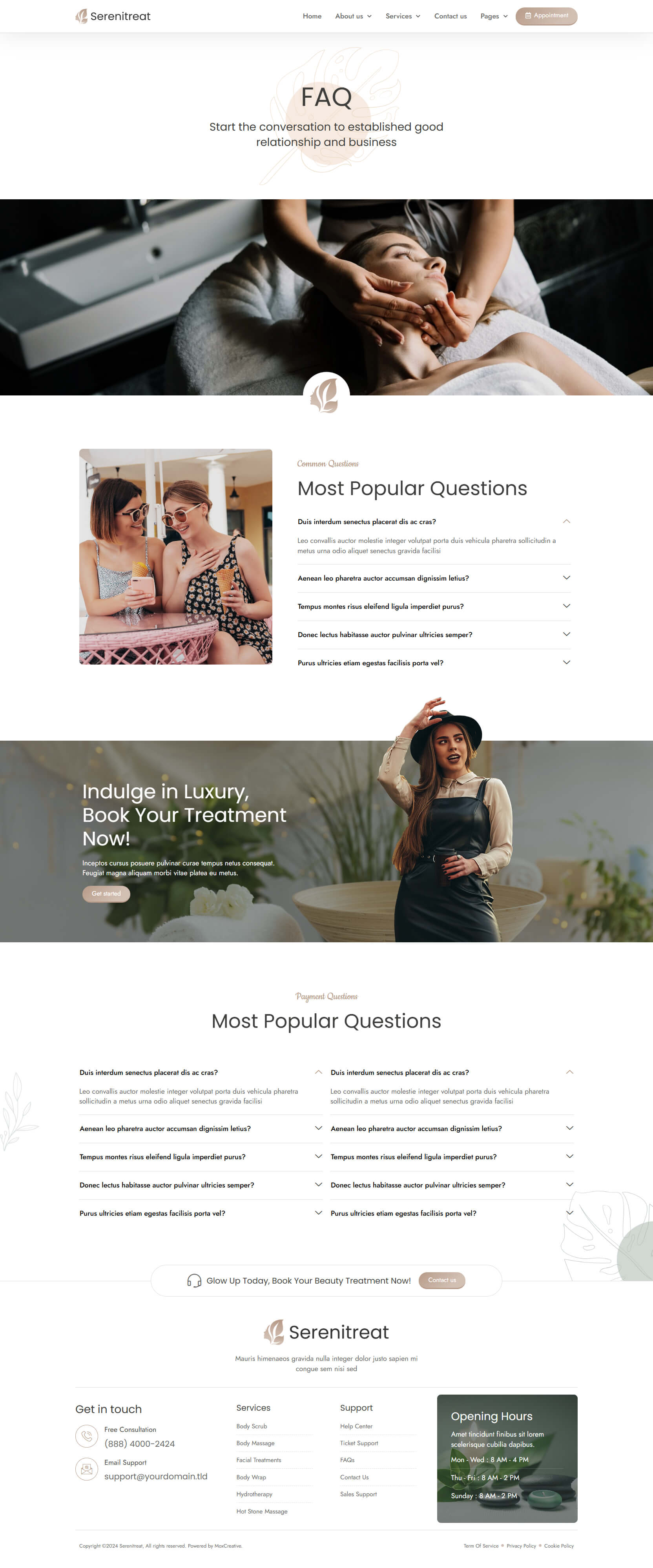 SereniTreat - Spa & Beauty Care Elementor Pro Template Kit by moxcreative