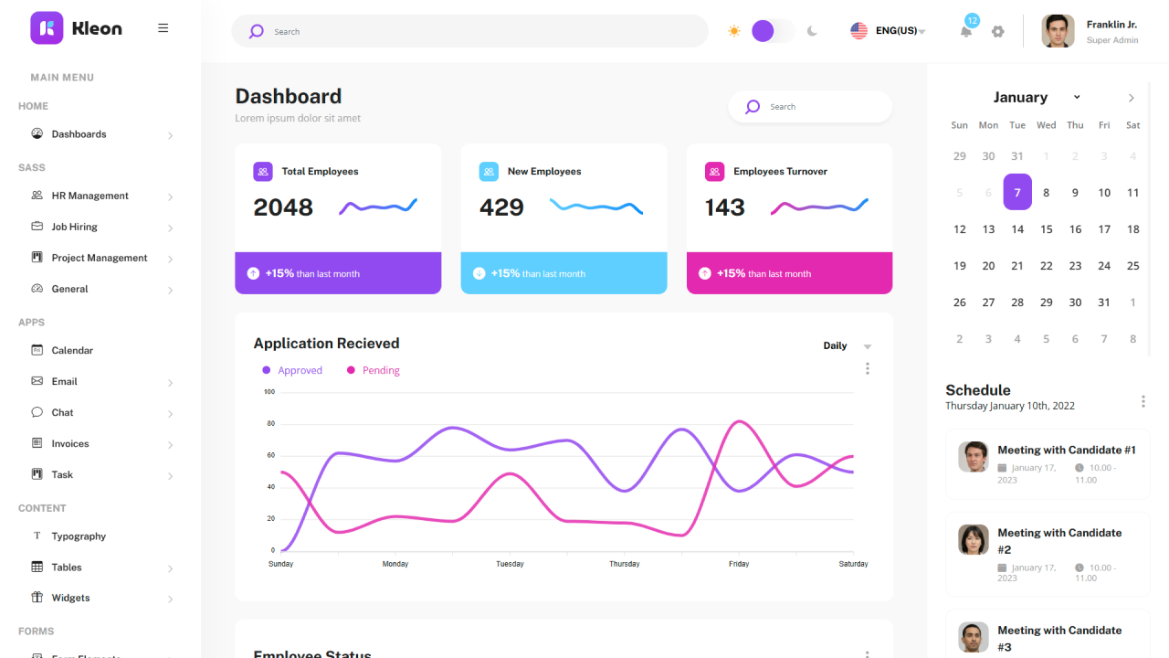 Kleon - PHP Admin Dashboard Template by SRBThemes | CodeCanyon