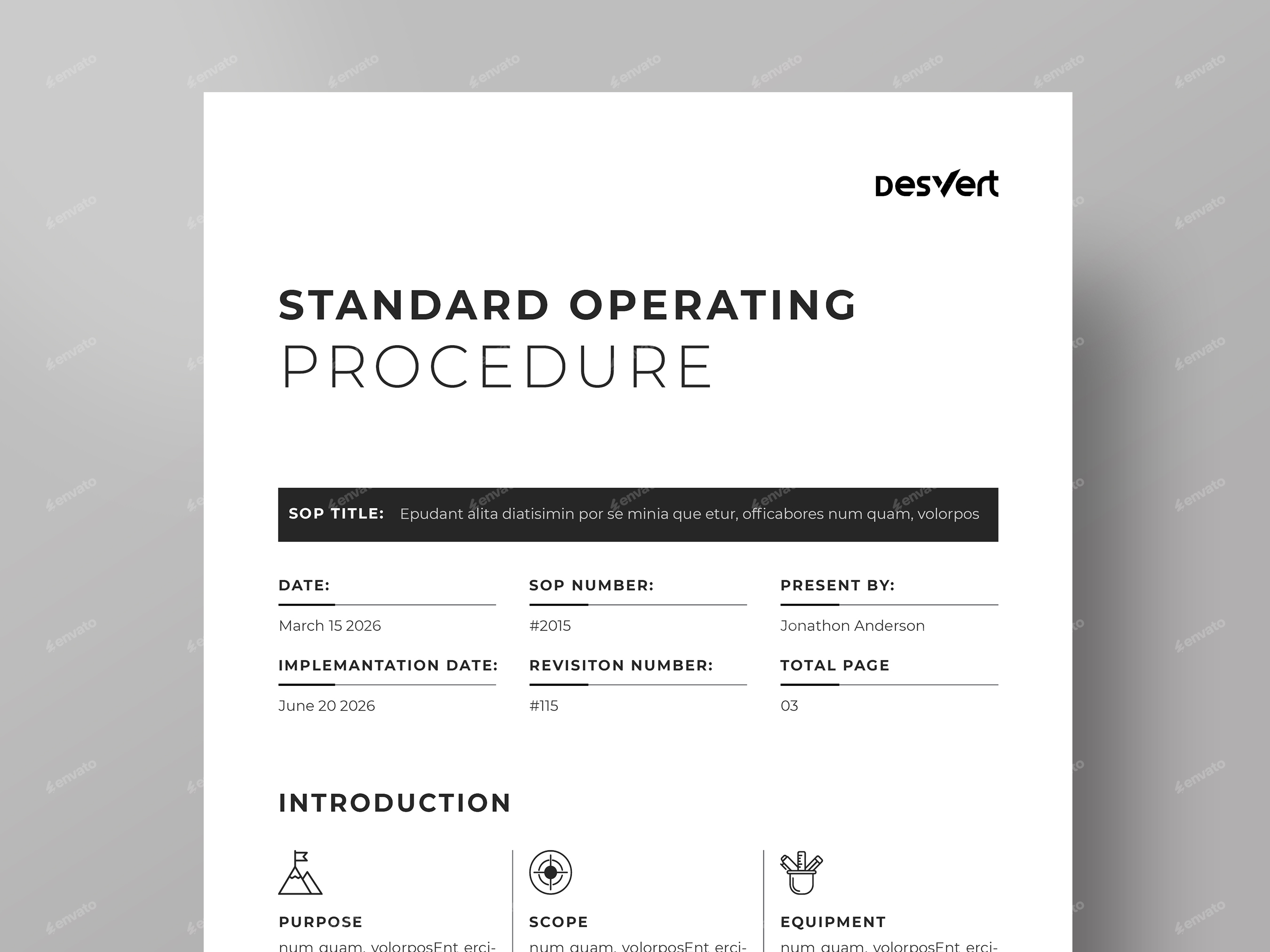 Standard Operating Procedure, SOP, Print Templates | GraphicRiver