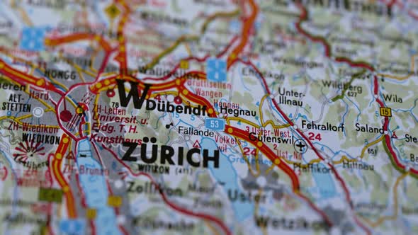 City Zurich On Europe Map, Slider Shot, Stock Footage | VideoHive