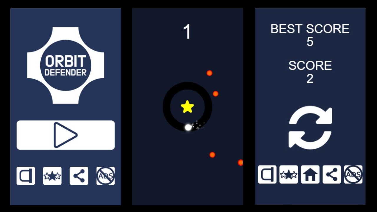 Orbit Defender: 2D Reflex And Reaction Challenge Game Endless Html5 Game Construct3 reskin ...