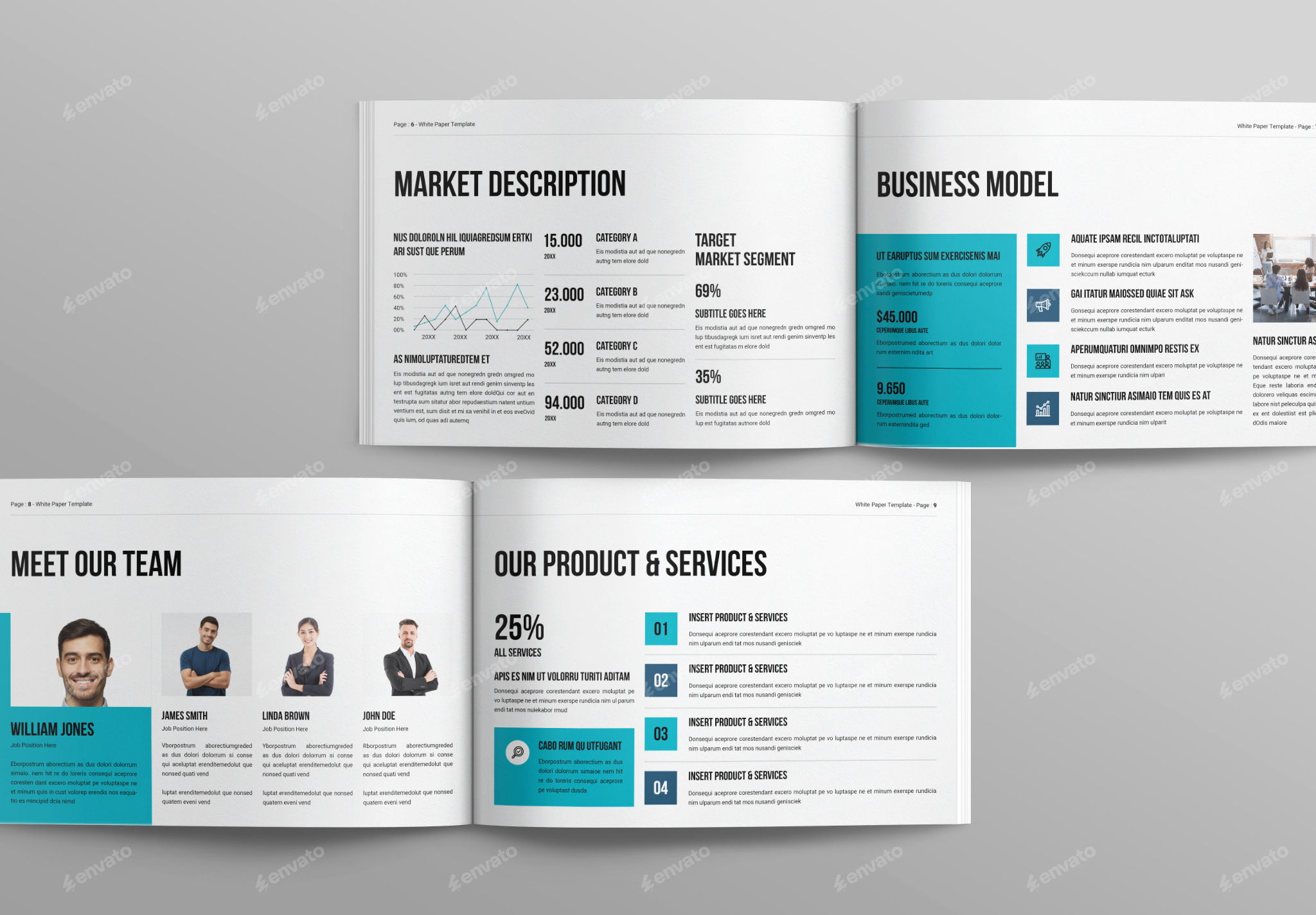 White Paper Template Landscape, Print Templates | GraphicRiver