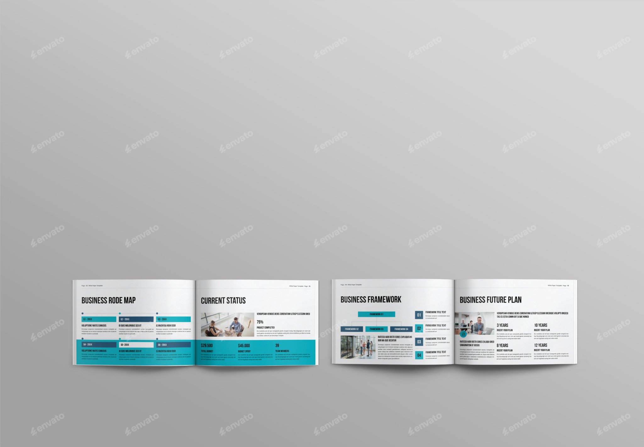 White Paper Template Landscape, Print Templates | GraphicRiver