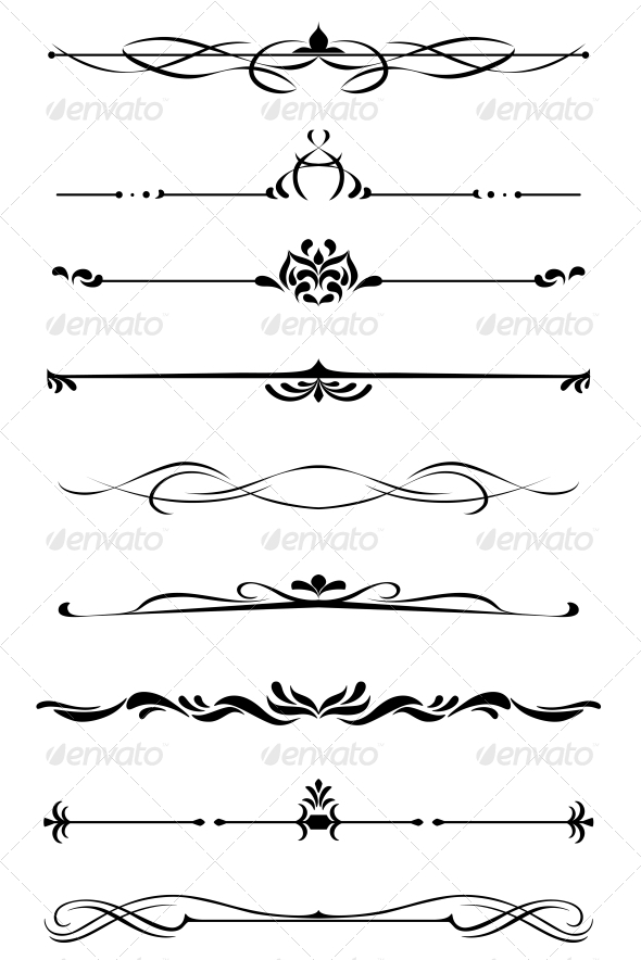 Dividers and Borders Set by seamartini | GraphicRiver