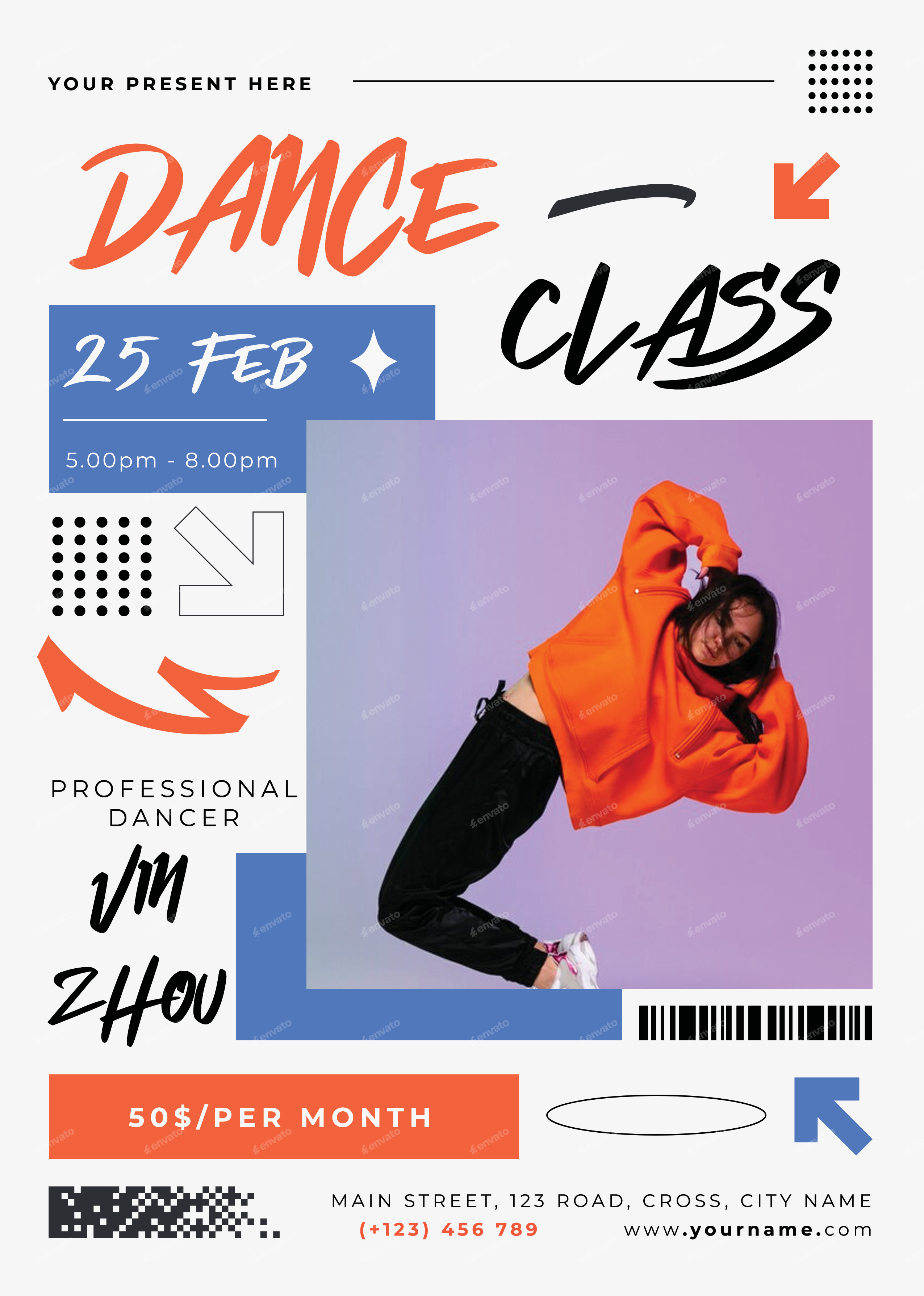 Dance Class Flyer, Print Templates | GraphicRiver