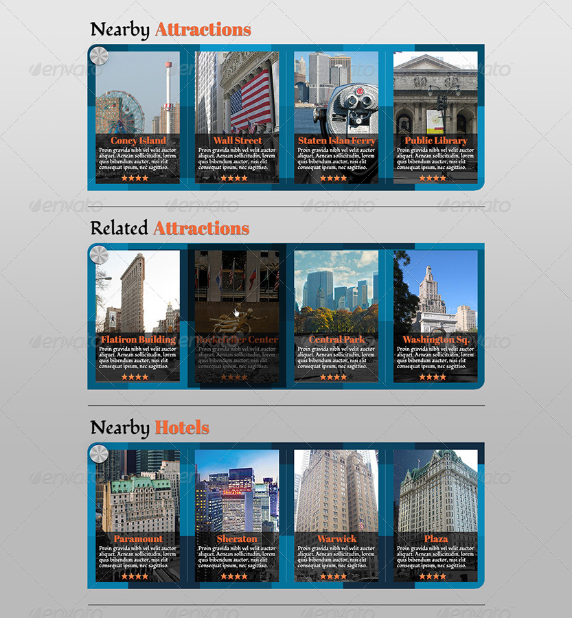 Travel Website Elements, Web Elements | GraphicRiver