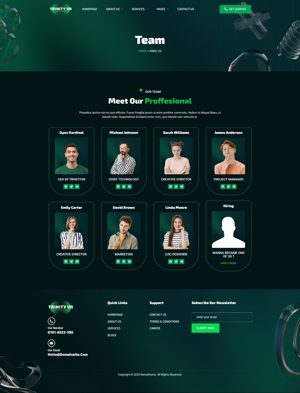 TrinityVR - Virtual Reality Services Elementor Template Kit by Rometheme