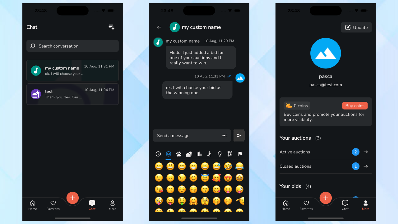 Biddo - Full Flutter auction app, NextJS web app, NodeJS server (with chat) by pascaionut941