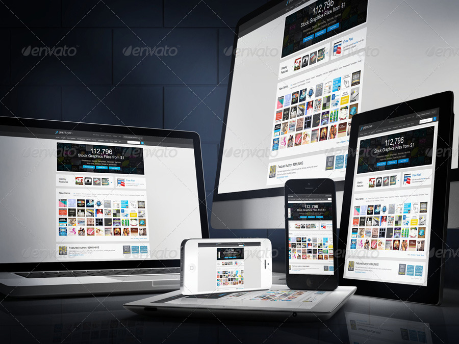 myResponsive screen mock-up V2, Graphics | GraphicRiver