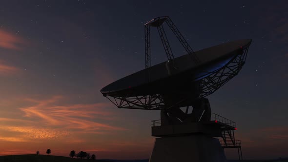 a space antenna or ground observatory observing the cosmos, Motion Graphics