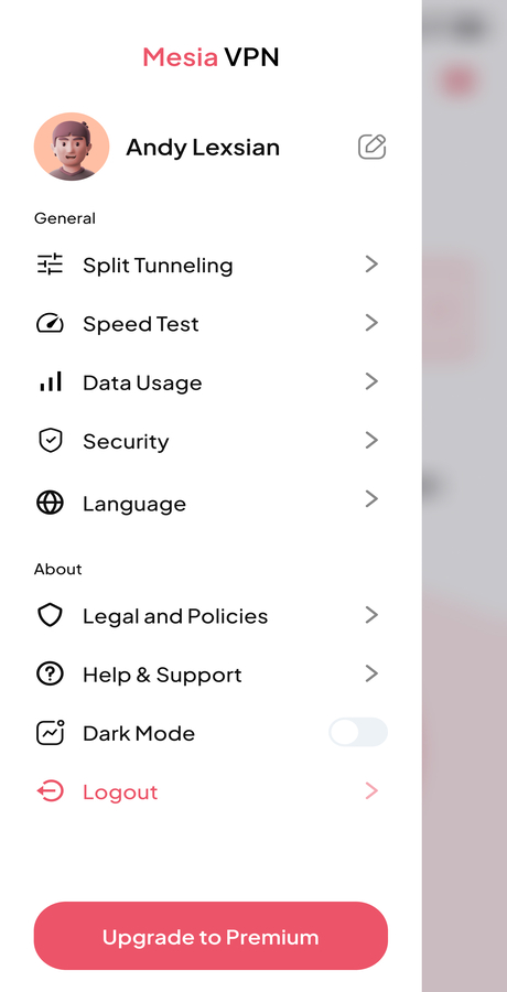 VPN Mobile App | UI Kit | ReactNative | Figma FREE | Life Time Update | Mesia VPN by FlutterVision