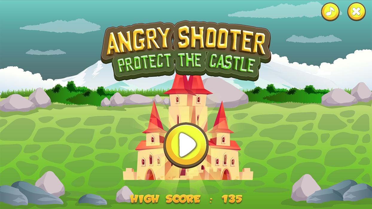 Angry Shooter Protect the Castle Game (Construct 3 | C3P | HTML5) Endless Game by CGFX-Studio