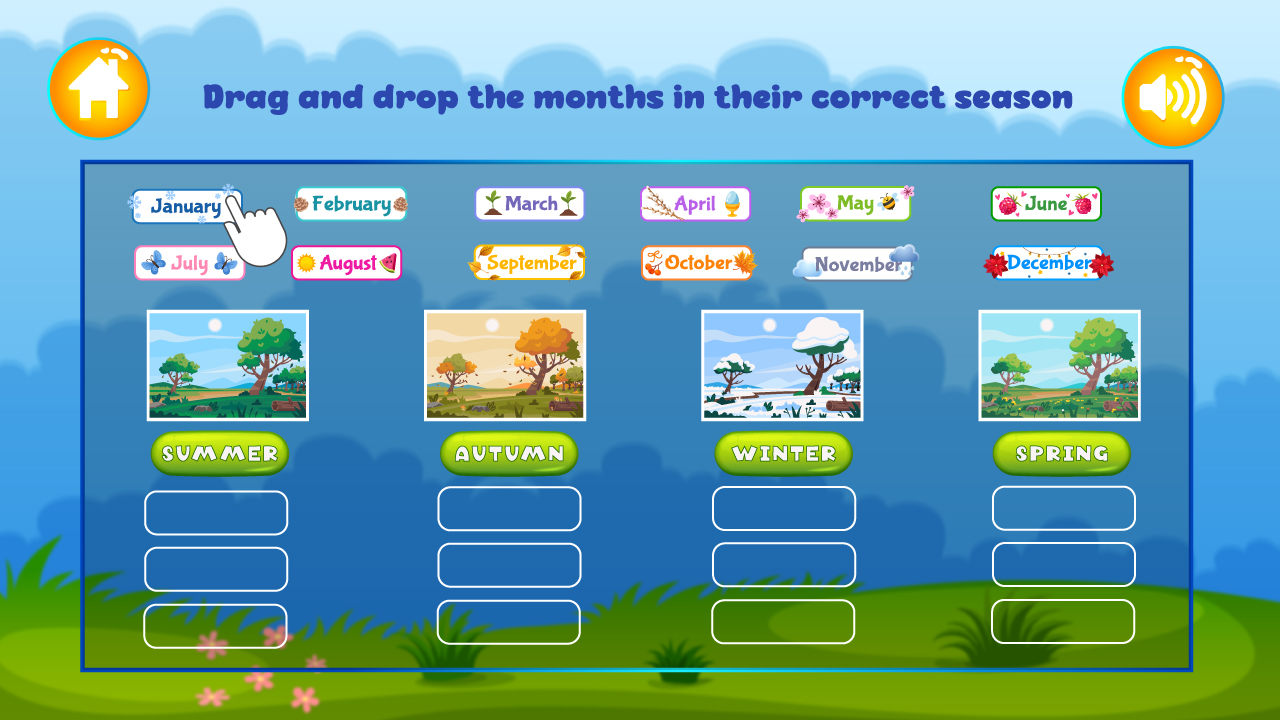 Happy Seasons Game - Educational Game - Kids Game by haveasoft | CodeCanyon
