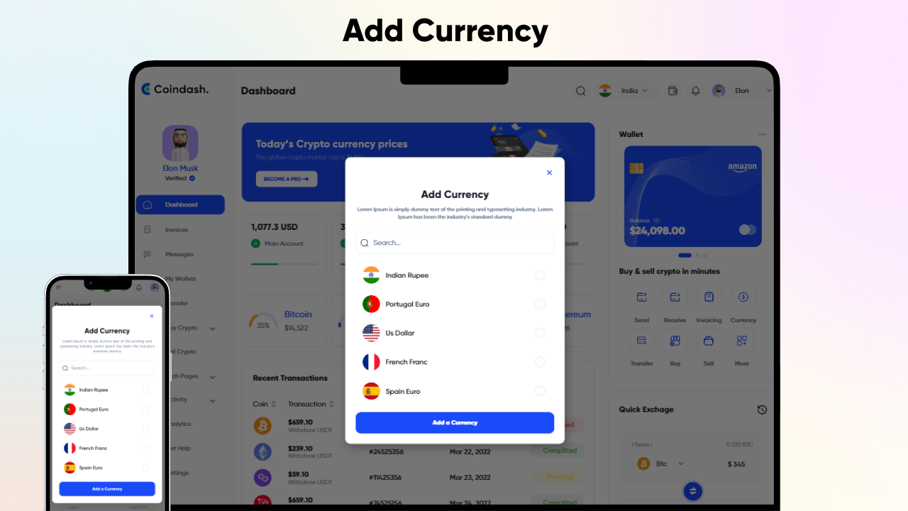 Coindash - Crypto Trading Admin Dashboard | Flutter Admin | Bank | FinPay | Finance | Digital ...