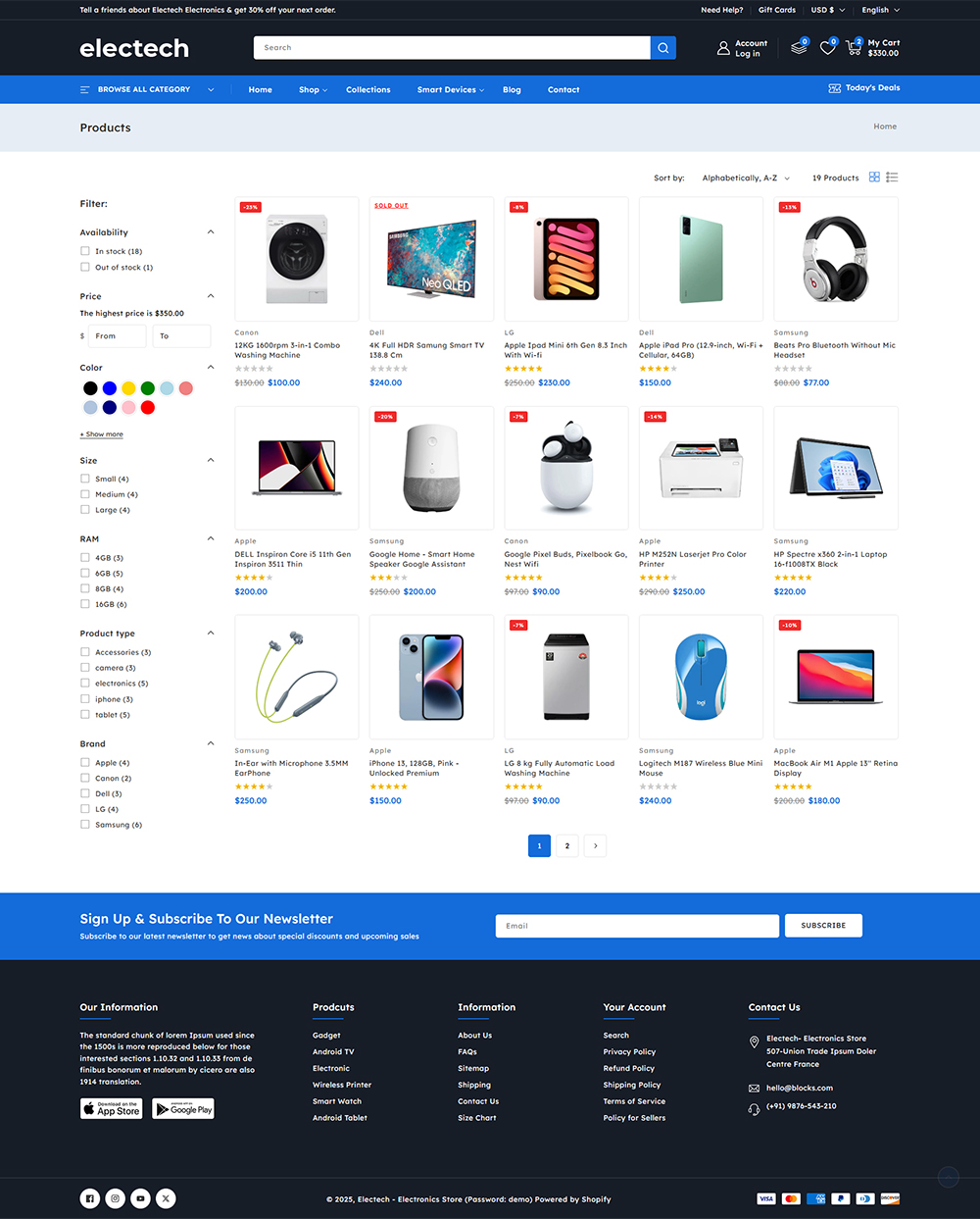 Electech - Multipurpose Electronics Store Shopify 2.0 Responsive Theme by codezeel