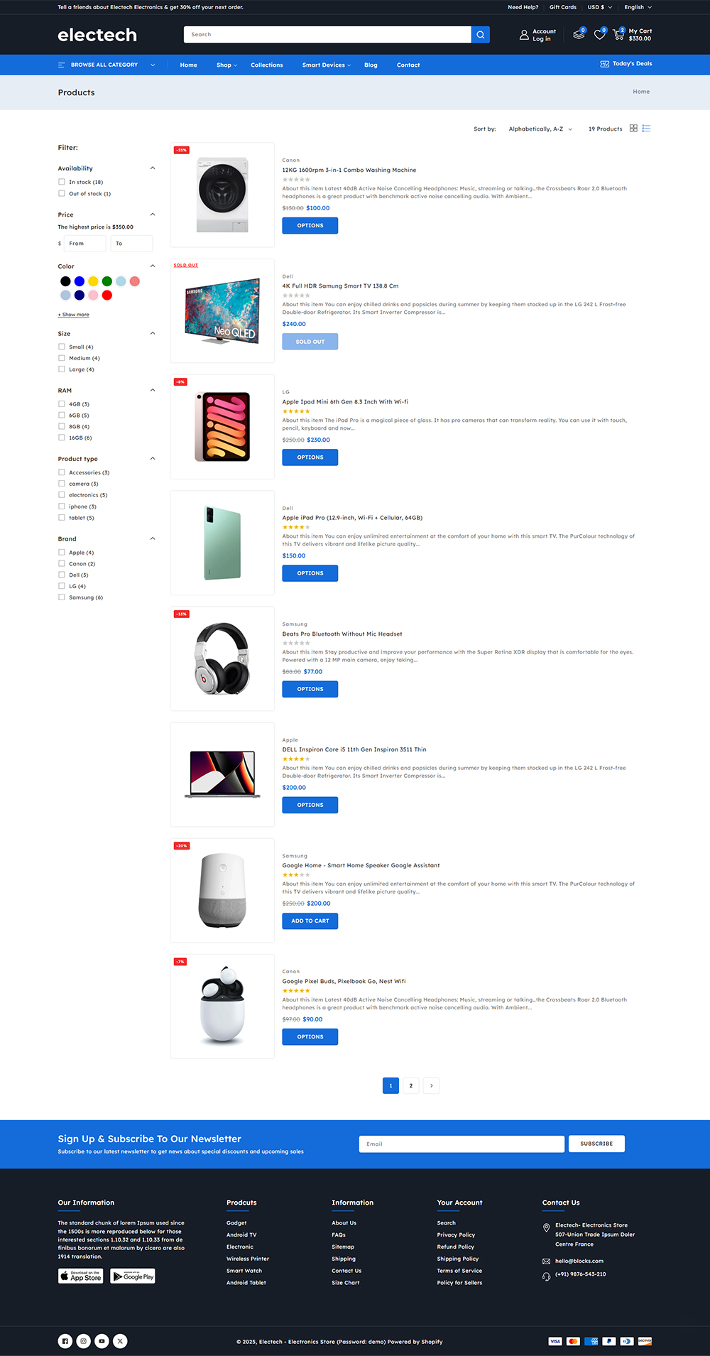 Electech - Multipurpose Electronics Store Shopify 2.0 Responsive Theme by codezeel