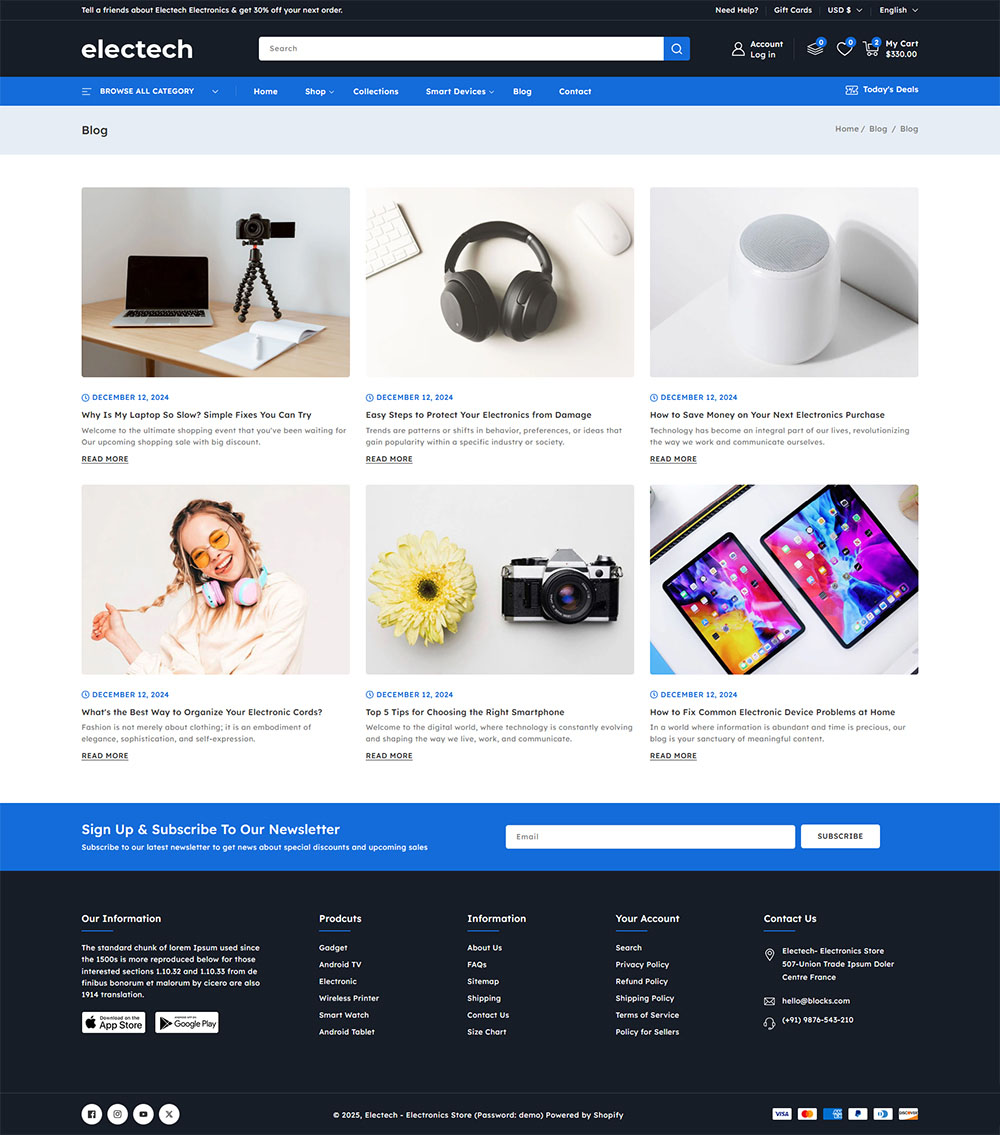 Electech - Multipurpose Electronics Store Shopify 2.0 Responsive Theme by codezeel