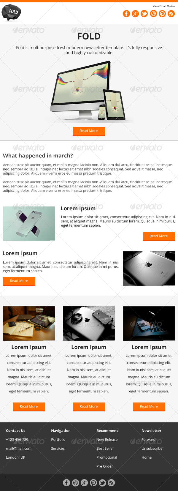 Fold - PSD Newsletter Template by DP-designs | GraphicRiver