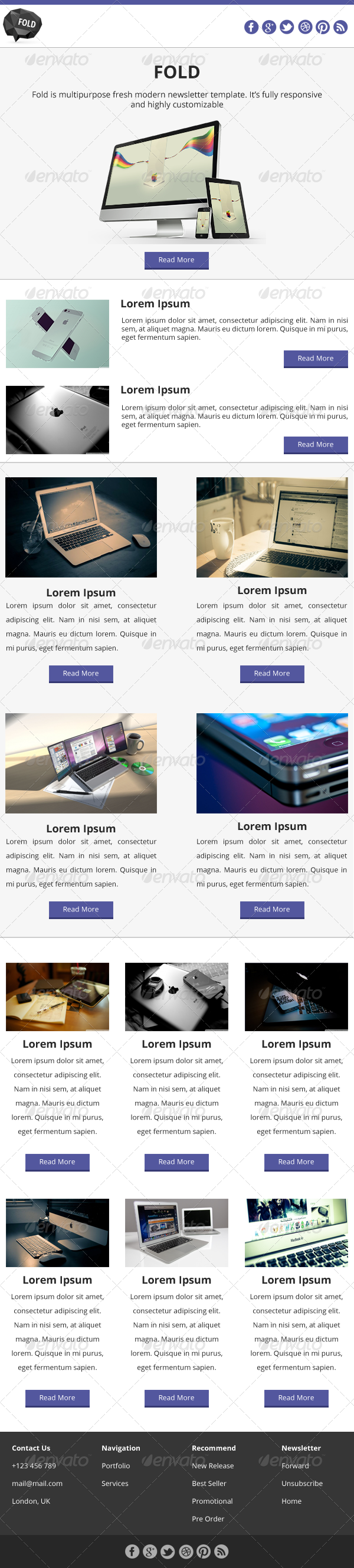 Fold - PSD Newsletter Template by DP-designs | GraphicRiver