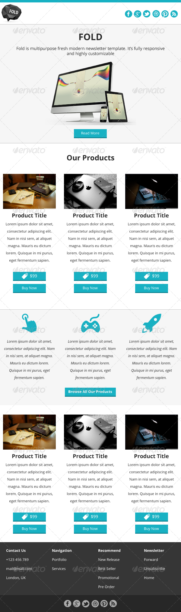 Fold - PSD Newsletter Template by DP-designs | GraphicRiver