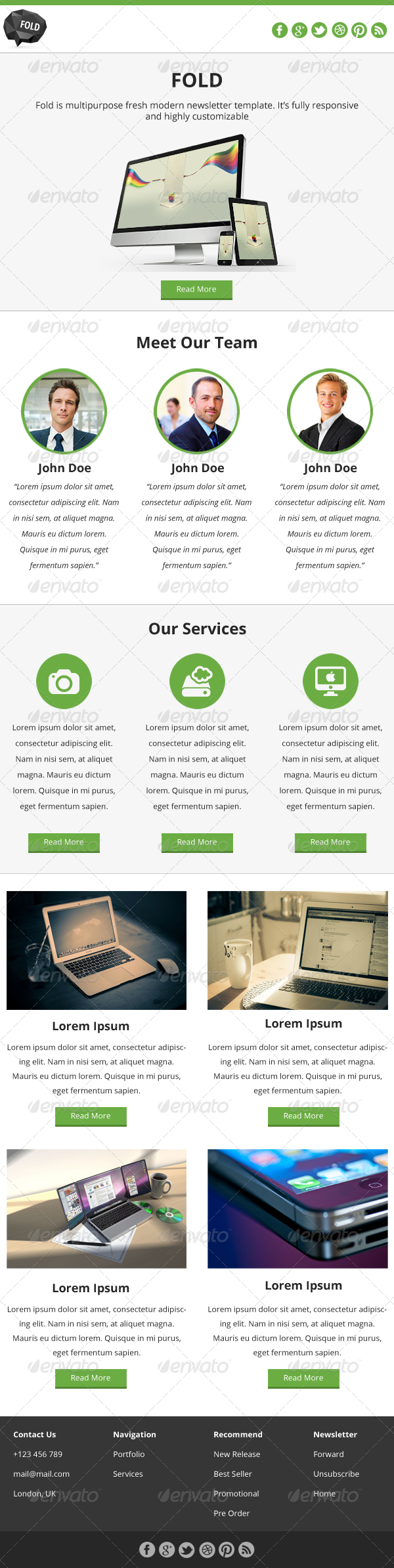 Fold - PSD Newsletter Template by DP-designs | GraphicRiver