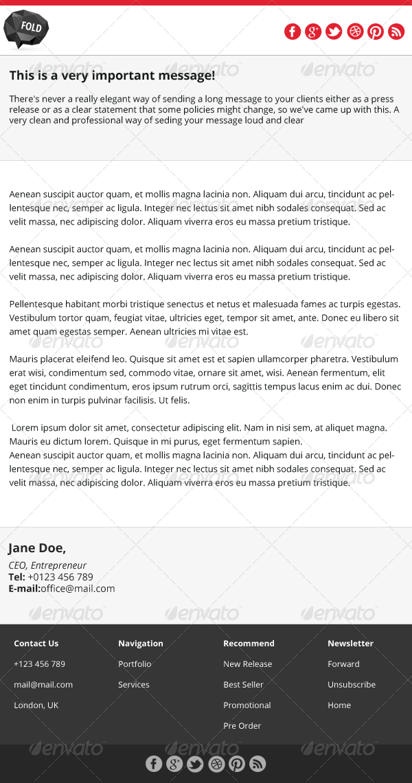 Fold - PSD Newsletter Template by DP-designs | GraphicRiver